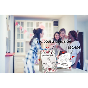 Toctose Advice for New Parents, Parenting Advice Card, Baby Shower Party, Tips for the Parents To Be，Includes a 5x7 Standing Sign and 25 4x6 Advice Cards(JYC032)
