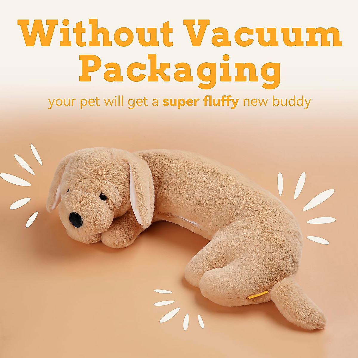 Extragele Heartbeat Puppy Toy Heartbeat Stuffed Animal for Dog Anxiety Relief and Calming Aid, Dog Heartbeat Toy for Puppy Sleep Aid Crate Training, Puppy Essential Puppy Needs, Golden