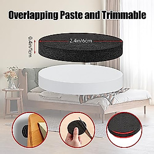 Anti Shake Headboard Stoppers for Wall, Wall Protector from Furniture, Bed Frame Noise Bumper, Anti Vibration Soundproof Pads to Prevent Hitting Wall, Round Black and White-20 pcs