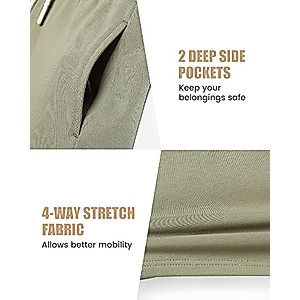 maamgic Sweat Shorts Women Casual Drawstring Cotton Shorts Comfy Elastic Waist Gym Athletic Running Workout Shorts for Women Gray Green