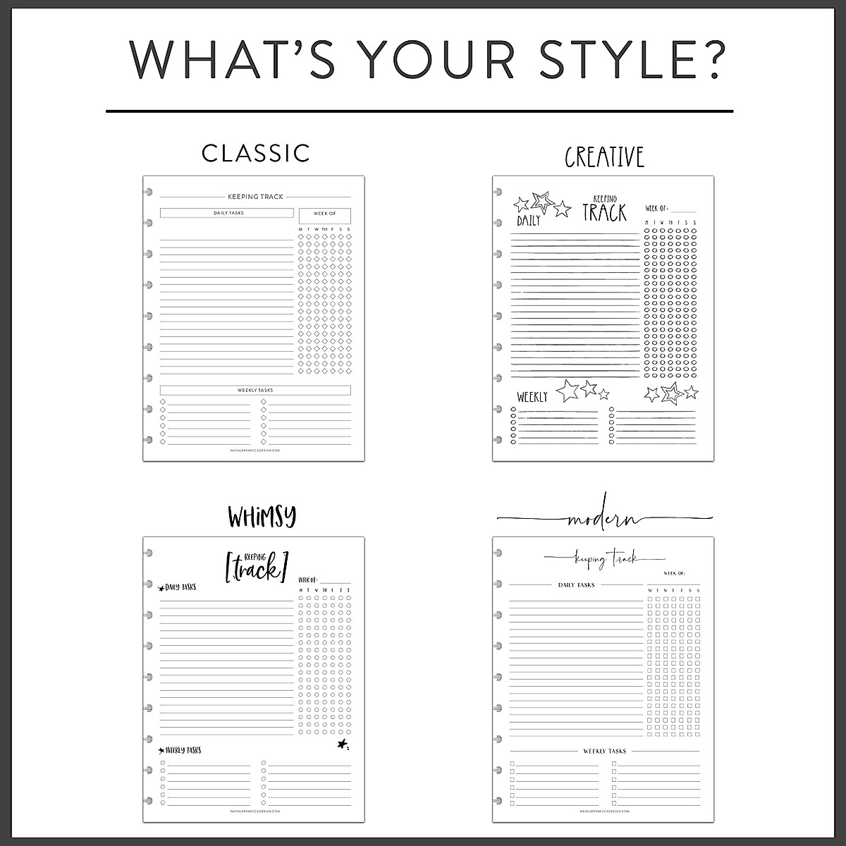 BetterNote Notes Refill Pages for Discbound Notebooks, fits Happy Planner, Levenger Circa, TUL, Staples Arc, InkWell Press, Talia (Modern- 25 Sheets, 9-Disc, 7"x9.25")