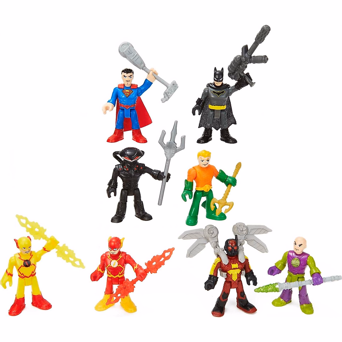Fisher-Price Imaginext DC Super Friends Batman Toy Super-Hero Showdown Figure Set, Superman Aquaman The Flash, Preschool Kids Ages 3+ Years