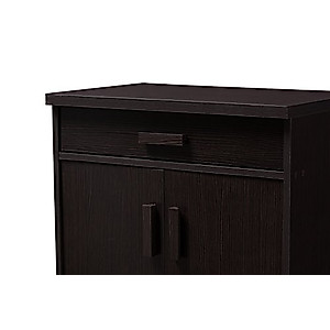 Baxton Studio Valdoise Shoe Cabinet, Wenge Dark Brown