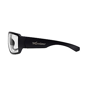 BOMBER Clear Safety Glasses for Men, Matte Black Frame with Polycarbonate Clear Safety Lens z87 Compliant BG101 Safety Glasses, Fitment style for men women