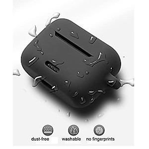 Claiol Silicone Case for TOZO NC2, Premium Shockproof Protective TOZO NC2 Case Cover with Keychain. (Black)