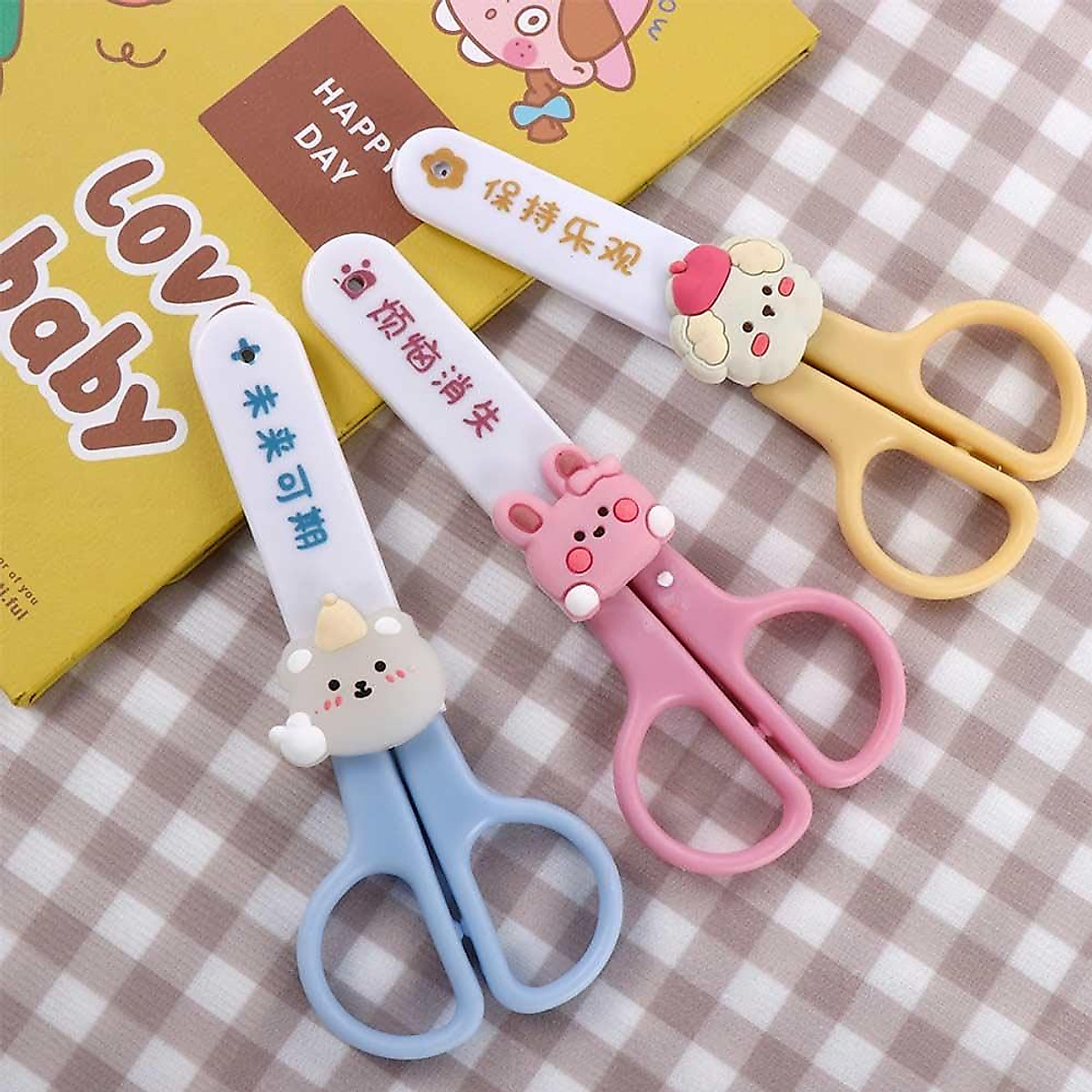 Art Scissors 3PCS Cute Tiny Scissors Portable Mini Art Paper Scissors Home Multifunctional Hand Scissors Student Stationery School Office Supplies