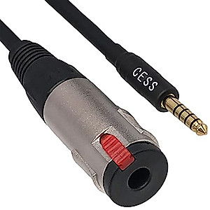 CNCESS CESS-267 Male 4.4mm to Locking Type 6.35mm 1/4 Inch TRS Female Jack Adapter Cable for Headphone / MP3 / DAC/Music Player/Amplifier