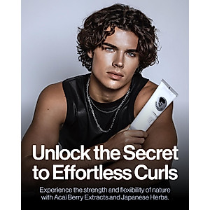 Avenue Man Curl Defining Cream - improved Formula- Natural & Flexible Hold with Herbal Extracts for All Hair Types - Paraben Free & Sulfate Free