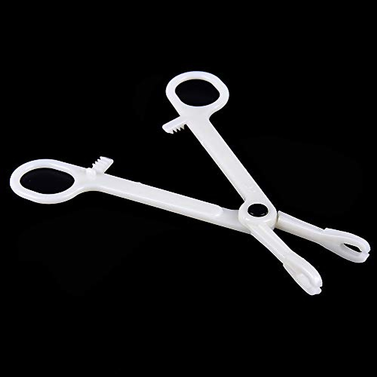 Romlon Piercing Clamps 20Pcs Disposable Plastic Piercing Clamps Including 10Pcs Slotted Piercing Round Forceps and 10Pcs Slotted Piercing Triangle Forceps Ear Nose Piercing Tools Clamps