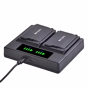 Batmax 2Pcs 2400mAh PSP-2000 Battery + LED Dual USB Charger with Type C Port for Sony PSP 2000 PSP 3000 PSP-2001 PSP-3001 PSP-3004 PSP-S110 PSP Lite PSP Slim Console
