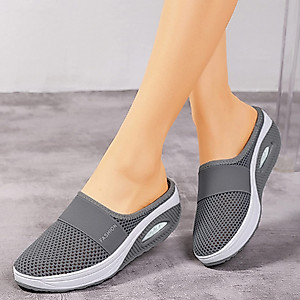 Women's Fashion Sneakers Wide Width Canvas Breathable, Canvas High Top Sneakers for Women Knit Mesh Womens Sandals with Heels Short Heel Casual Shoes Unisex Fashion Autumn