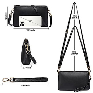 GAEKEAO Crossbody Bags for Women RFID Blocking Leather Cross Body Bag Purses Women's Crossbody Handbags with Wristlet Strap