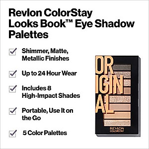 Revlon Eyeshadow Palette, ColorStay Looks Book Eye Makeup, Highly Pigmented in Blendable Matte & Metallic Finishes, 900 Original, 0.21 Oz