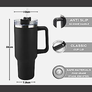 Ships Next Day,40 oz Tumbler with Handle and Straw,Custom Stainless Steel Insulated Tumbler with Name Travel Coffee Mug Personalized Christmas Gifts for Women