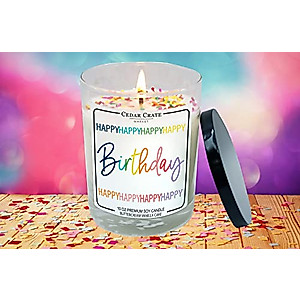 Happy Birthday Candle - Happy Birthday - Best Friends, Friendship Gifts for Women, Birthday Gift Ideas for Friends Female, Unique Birthday Candles Gifts for Bestie, Sister, Buttercream Vanilla Cake