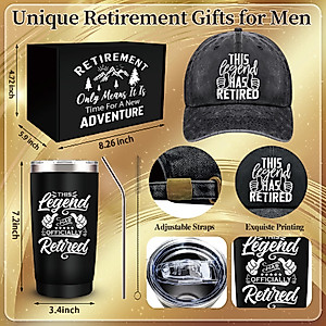 SIXVALA 10 Pcs Retirement Gifts for Men 2024, This Legend Has Retired, Happy Retirement Gifts for Dad, Grandpa, Coworker, Teachers, Boss, Friends, Retirees, 20 Oz Tumbler Best Retirement Gifts Basket