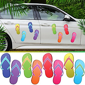 Kanayu 8 Pcs Cruise Door Magnets Cruise Door Magnetic Decorations Flip Flop Cabin Ship Hawaii Sea Car Fridge Magnet Stickers Decor for Summer Beach Carnival