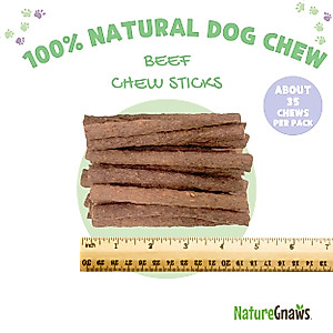 Nature Gnaws Beef Chew Sticks for Dogs 1LB - Premium Natural Dog Treats - Limited Ingredient Long Lasting Rawhide Free Dental Chews
