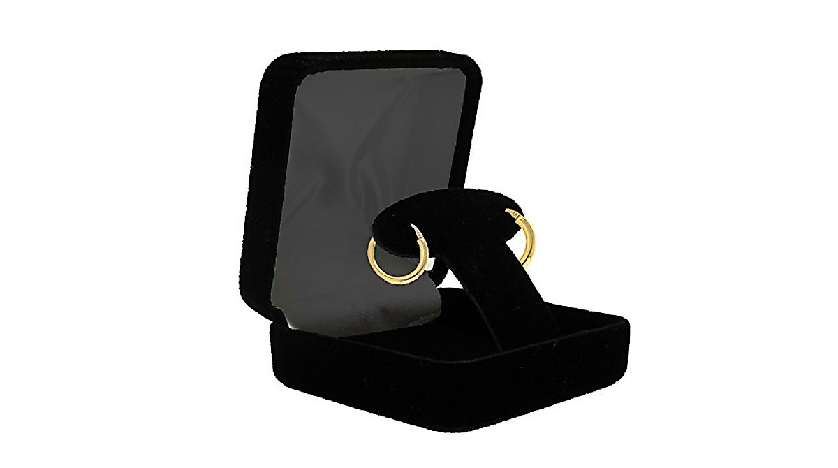 Elegant Black Velvet Hoop Earring Box - Perfect for Gifts & Displays
