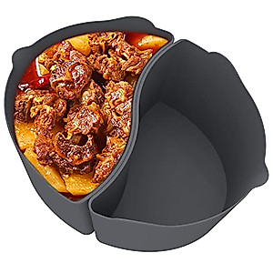 Dompion Silicone Slow Cooker Liners, Reusable 2 Divider Insert Fits for Crock-pot Oval 6 QT Slow Cooker, Dishwasher Safe, Easy Cleanup, Food-Grade BPA Free Cooking Liners for Most 6 QT Slow Cooker