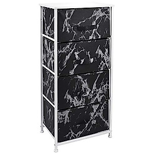 Sorbus Nightstand with 4 Drawers - Bedside Furniture & Night Stand End Table Dresser with Steel Frame, Wood Top, Easy Pull Fabric Bins for Home, Bedroom Accessories, Office & Dorm