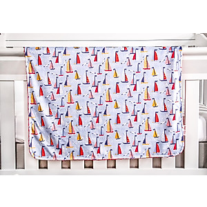 Top Tots Deluxe Minky Baby Blanket - Seahorse, Starfish and Jellyfish, 40 x 29 Inch Mint