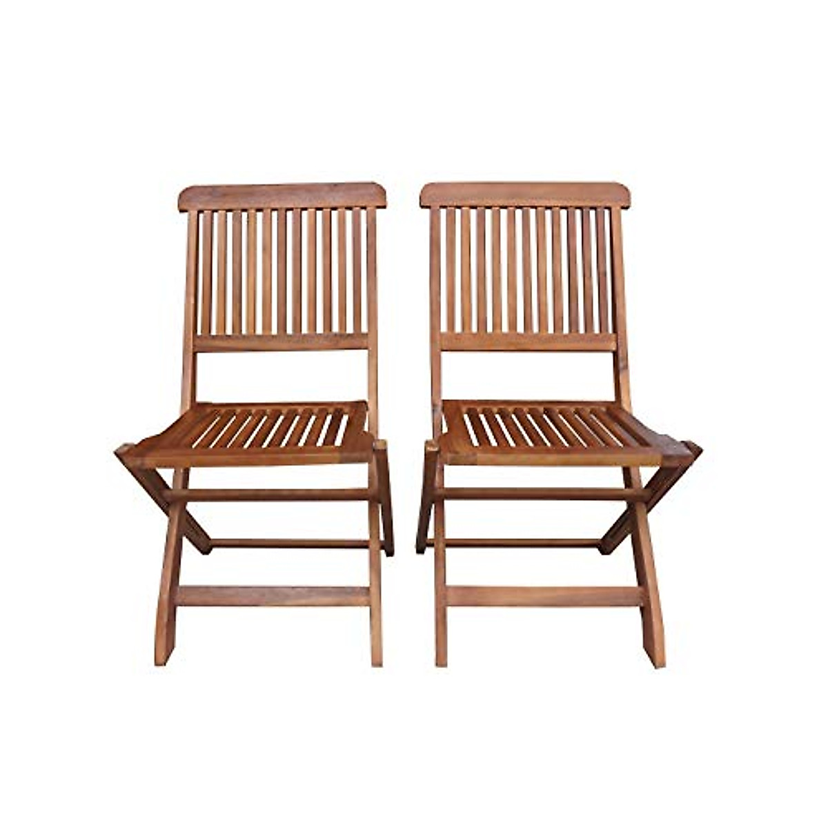 BTEXPERT Living Balcony Desk 4 Piece Patio Bistro Acacia Wood Folding Garden, Set of 4 Chairs