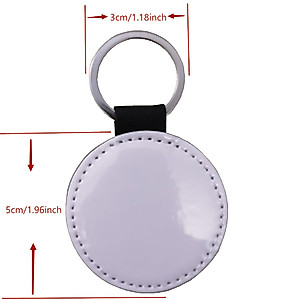 Yongkang 10 pieces Sublimation Blanks keychain Glitter PU Leather both sides can be sublimated DIY Craft (Rounded)