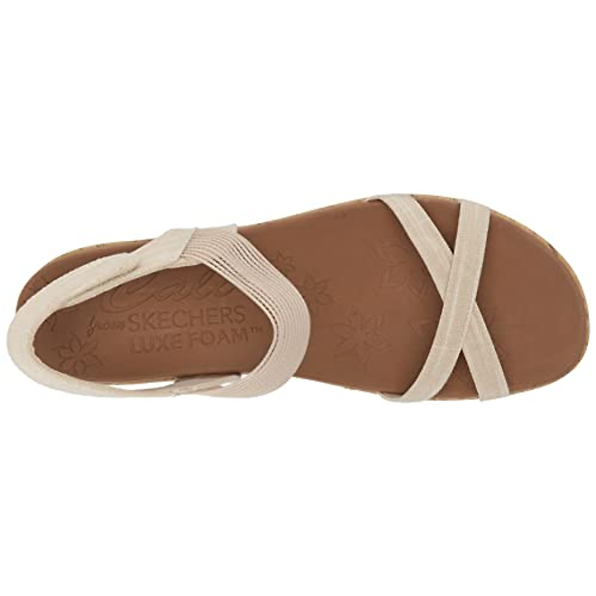 Skechers Women's Cork Wedge Sandal, Natural, 6