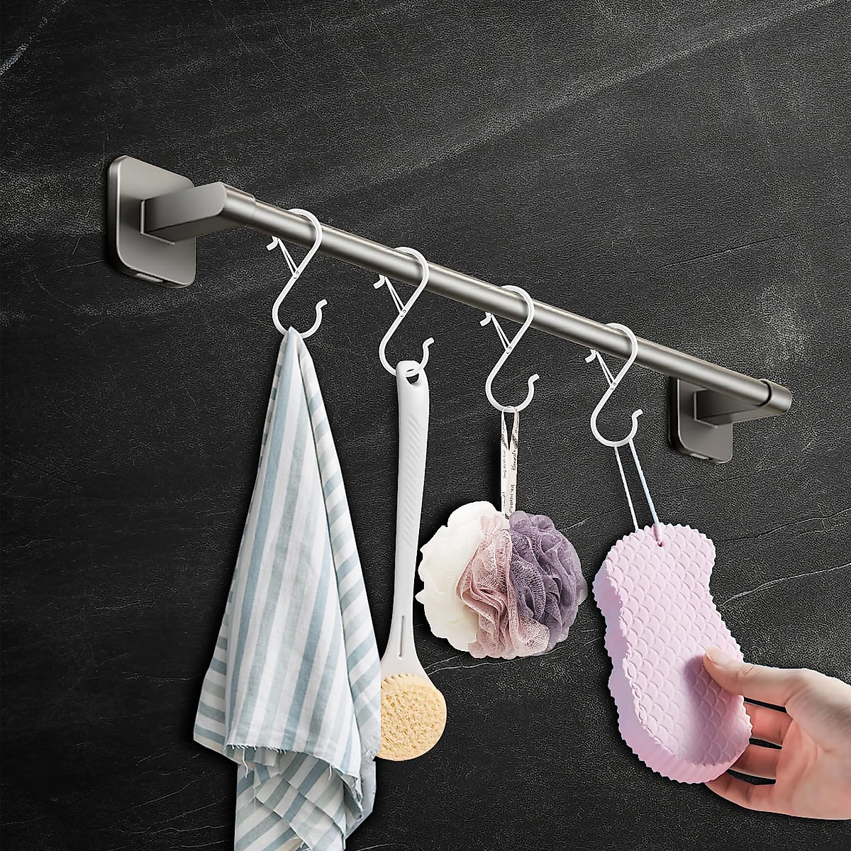 Zienlay 20 PCS S Hooks for Hanging, 3.5 Inch Metal S Hooks Heavy Duty for Hanging Plants, White S Shaped Hook Safety Buckle Kitchen Pot Rack Closet Hooks for Utensils, Pots, Pans,Clothes, Bags