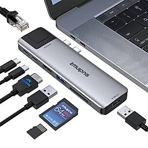 USB C Adapter Hub for MacBook Pro Air M1 M2 2022 2021 2020 2019 13 15 16" 8 in 2 Multiport Laptop Extender USB C Dongle with 4K HDMI USB 3.0 2.0 Ethernet SD TF Thunderbolt 3 USB-C Mac Converter