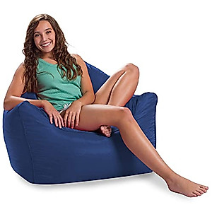 Posh Creations Structured Comfy Seat for Playrooms and Bedrooms, Large Bean Bag Chair, Malibu Lounge, Navy