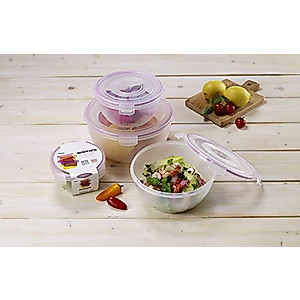 Komax Biokips Mixing Bowls with Lids Set – Multi-Use, Stackable Airtight Food Storage Containers – BPA-Free Salad Bowls with Lids – Microwave & Dishwasher Safe Meal Prep Container Set of 4