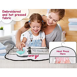 KIMBORA Clear Dance Costume Garment Bag for Dancers 3 Zippered Pockets Kids Embroiderable Competitions Bags, Clothes Cover for Girls Dress(3 Packs)