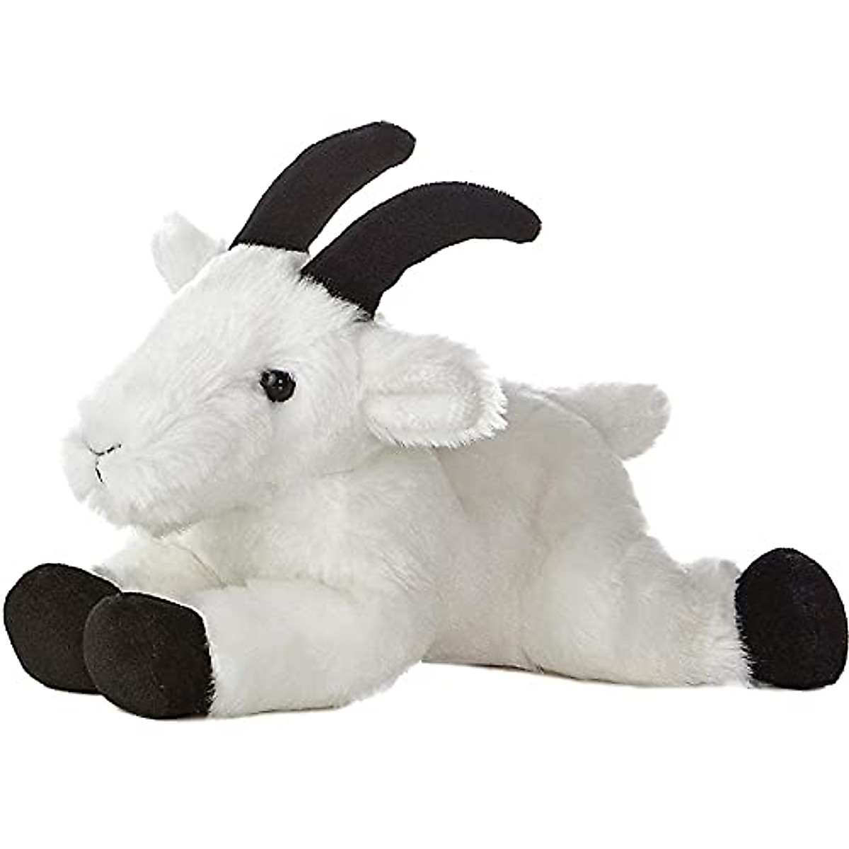 Aurora® Adorable Mini Flopsie™ Rocky Mountain Goat™ Stuffed Animal - Playful Ease - Timeless Companions - White 8 Inches