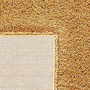 Safavieh Hudson Shag Collection 6' x 9' Gold SGH220D Modern Solid Non-Shedding 2-inch Thick Area Rug