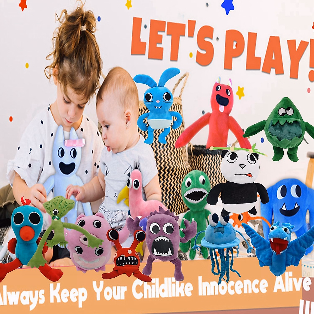 RUYOMS Garten of Banban Plush, 6Pcs Garten of Ban Ban Plush Monster for Kids, Garten of Banban Plushies Toy for Kids Fans Gift (6PCS-B)