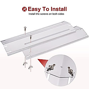 Universal Grill Heat Plates Heat Tents Heat Shields for Gas Grill, Adjustable Barbecue BBQ Grill Flame Tamers Burner Covers Heat Deflectors, Stainless Steel Gas Grill Replacement Parts, 5-Pack