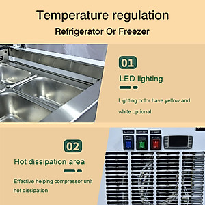 Kolice Commercial Tabletop Ice Cream Showcase Freezer, Countertop Ice Cream Display Freezer, Desktop Ice Cream Showcase with 9 Drums/6 Pans