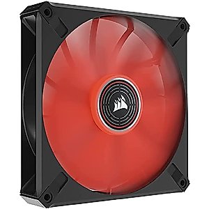 CORSAIR ML140 LED Elite, 140mm Magnetic Levitation Red LED Fan with AirGuide, Single Pack, Black