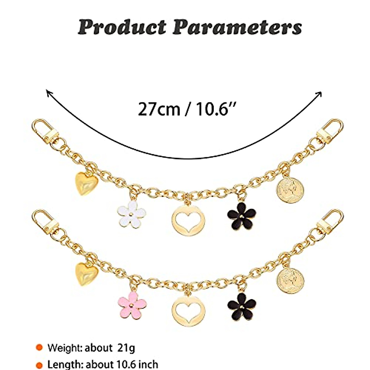 HOSBY Bag Charm Handbag Chains Decoration for Women, Sparkling Pendant Accessories for Purse Designer Shoulder Bag (B)