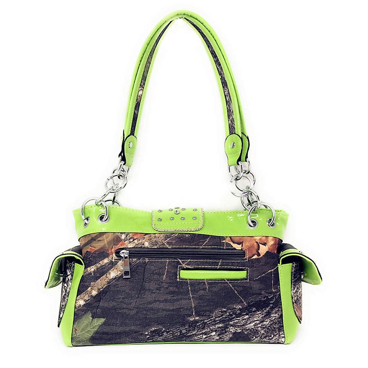 GoCowgirl Western Concealed Carry Gun Belt Buckle Purse Camouflage Handbag Camo W Matching Wallet (Black)