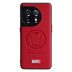 TinPlanet Superhero Slim Thin Case for OnePlus 11 (2023) - Iron, Red