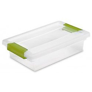 Set of 2 Small Clip Boxes (Clear) (2.75"H x 11"W x 6.625"D)
