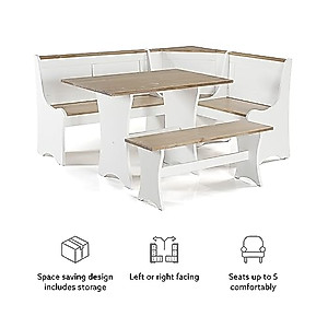 Linon Home Decor Sadie Antique White Nook