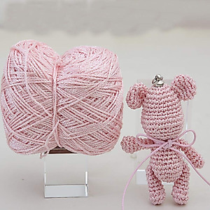 Light Blue Sparkle Yarn Knitting Crochet Yarn Sparkle Flash Metallic Yarn Art Yarn Fantasy Yarn Shining Yarn Glitter Yarn Accessory Yarn for Sweater Scarf 100g