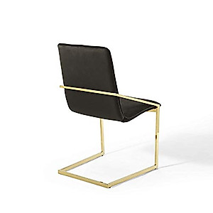 Modway Pitch Performance Velvet Dining Armchair, Gold Black 21.5 x 19.5 x 35.5