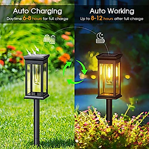 KOOPER Solar Pathway Lights Outdoor, 8 Pack Upgraded Solar Outdoor Lights, Bright Solar Garden Lights Outdoor Waterproof, Auto On/Off Outdoor Solar Lights for Yard Landscape Path Lawn Patio Walkway