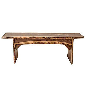 Live Edge Wooden Bench – Solid Wood Dining Bench – Rustic Home Décor Furniture – Natural Edge Wooden Slab Bench (4' Long, Walnut Wood with Clear Coat)