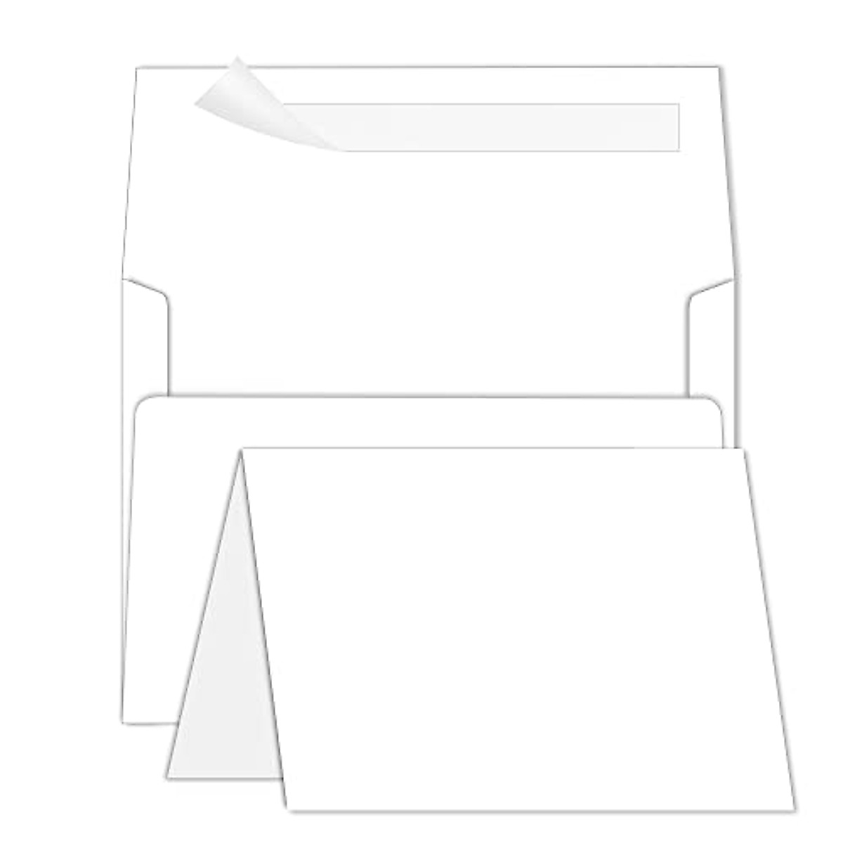 Goefun Blank Note Cards and Envelopes 5 x 7 Folded Cardstock and A7 Envelopes Self Seal 100 Pack for Invitations, Wedding, DIY Greeting Cards, Birthday